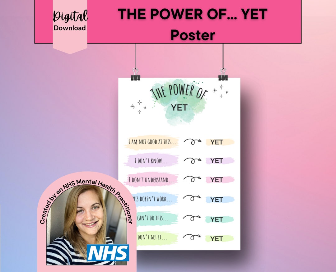 The Power of yet Poster Therapy Office Decor Therapy Print - Etsy