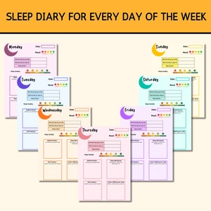Sleep Hygiene Worksheets, Sleep Journal, Sleep Habits, Sleep Cycle ...