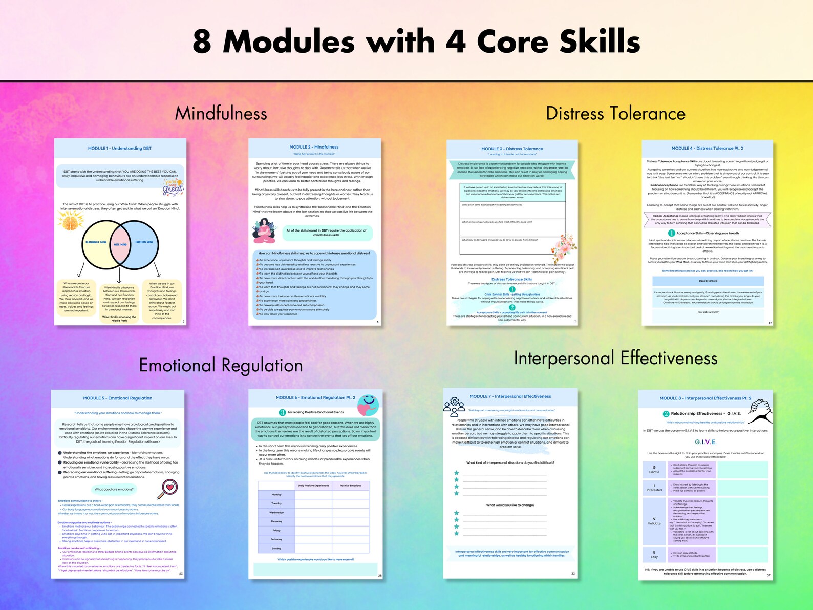 DBT Skills Workbook, CBT Skills, DBT Coping Skills, Therapy Worksheets ...