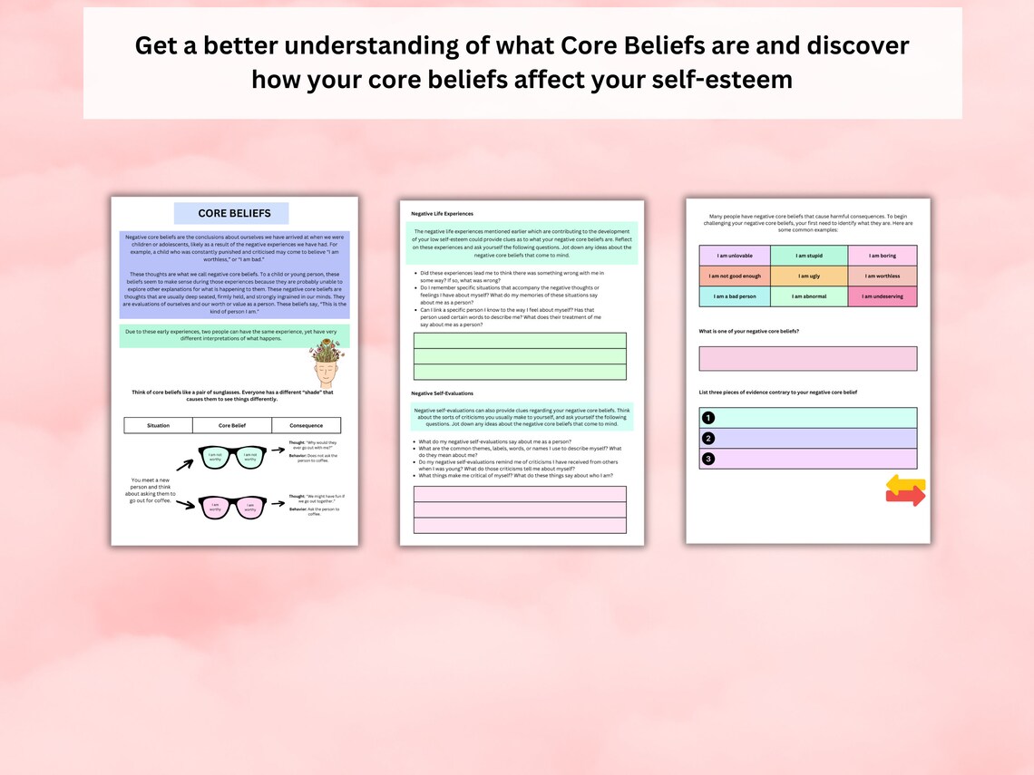 Self Esteem Worksheets, Therapy Worksheets, Self Confidence Worksheets ...