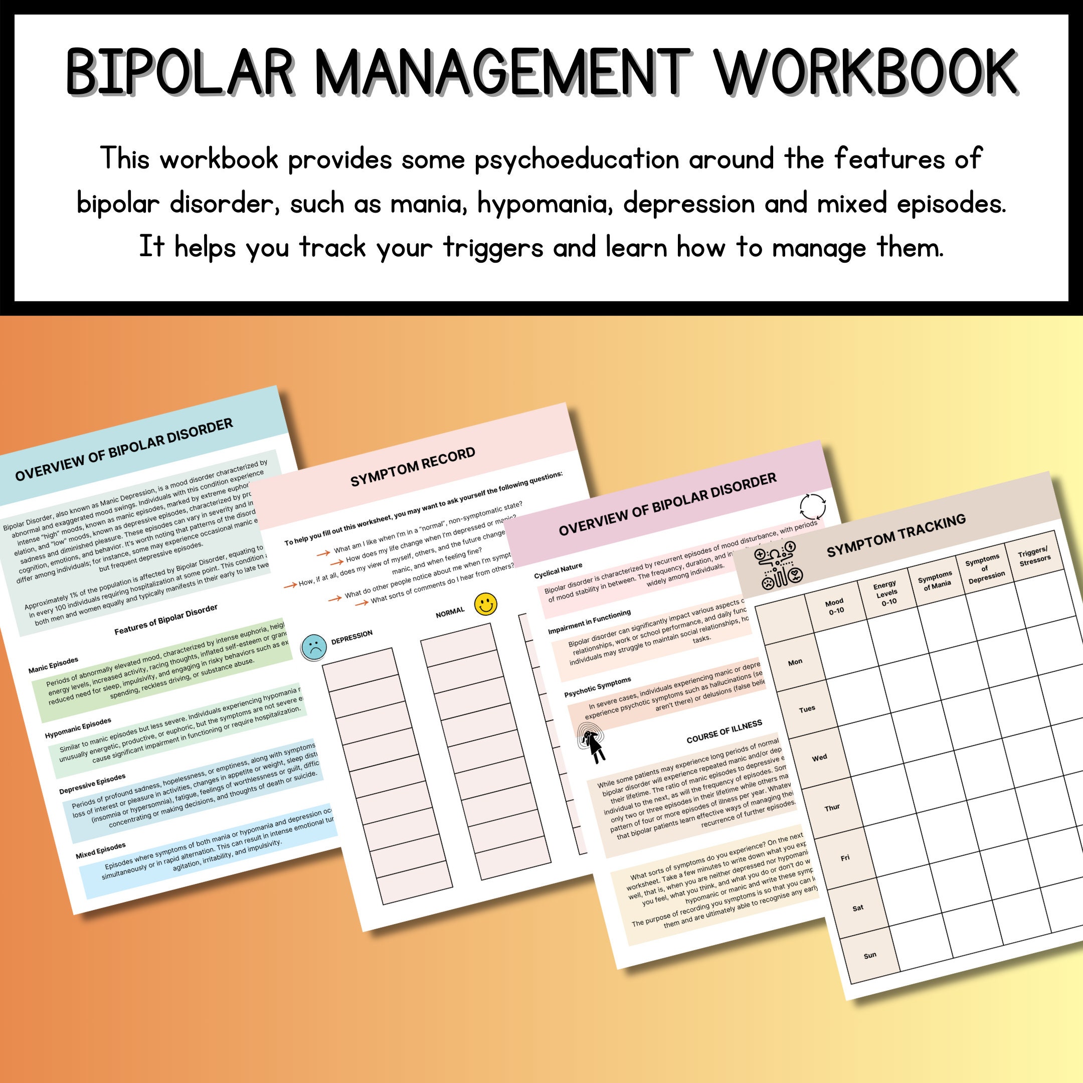 Bipolar Management Workbook, Bipolar Disorder Therapy, Bipolar Therapy ...