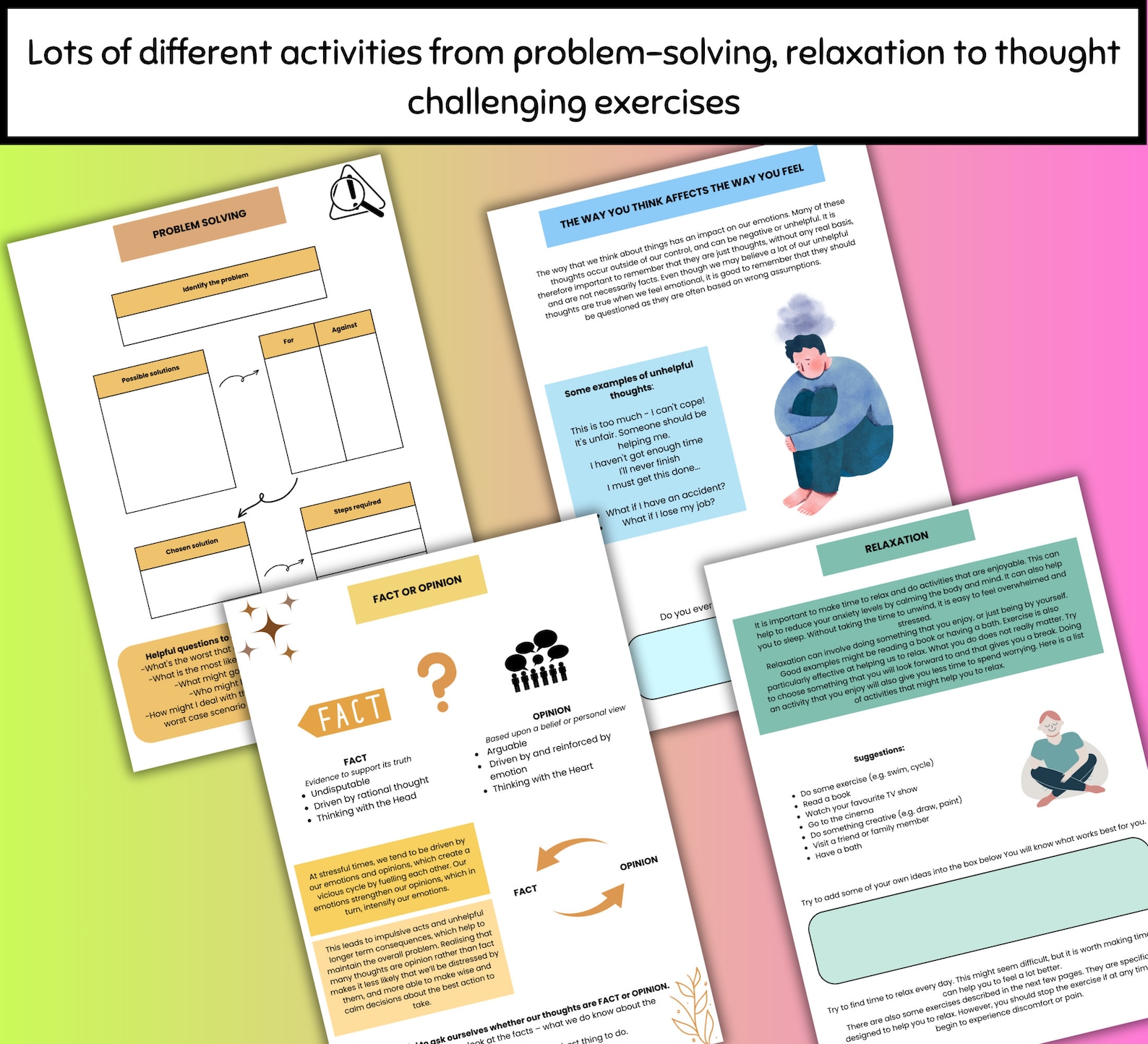 Stress Management Worksheets, Stress Relief Printables, Burnout ...