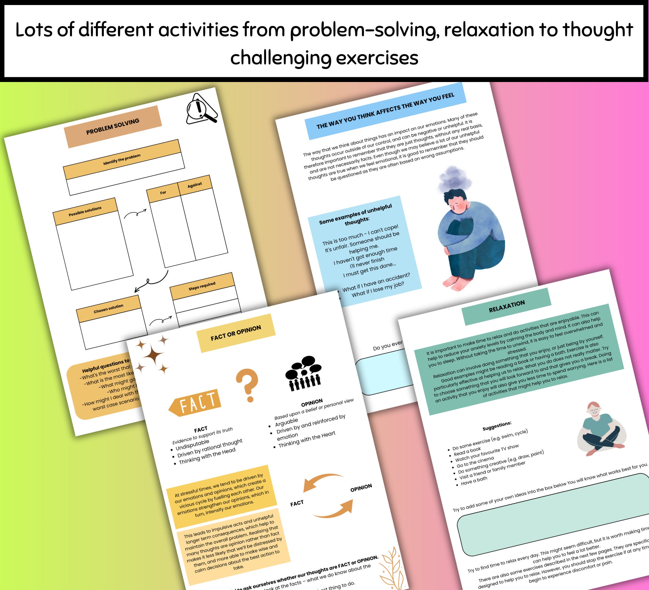 Stress Management Worksheets, Stress Relief Printables, Burnout ...