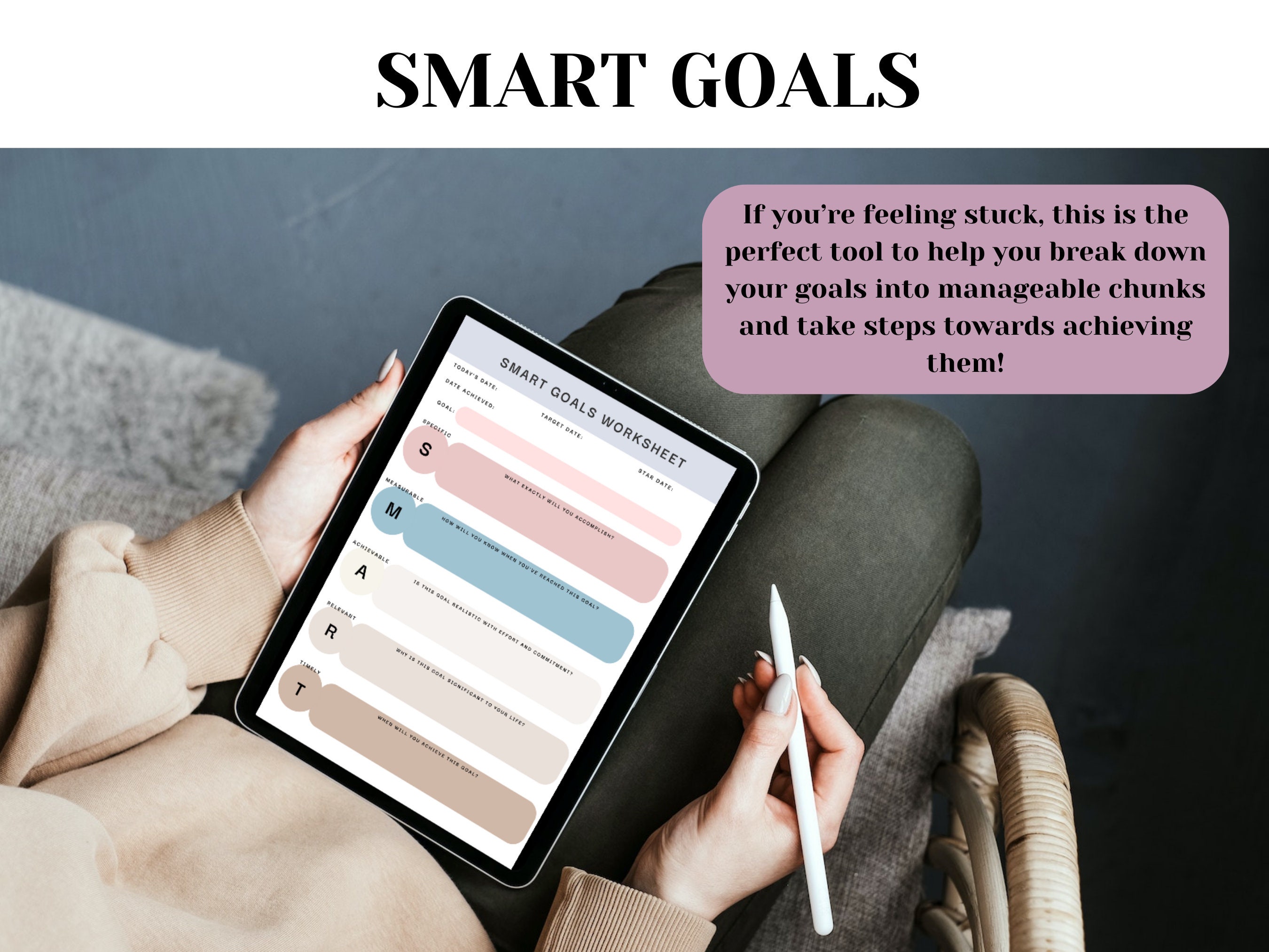Goal Setting Worksheet / SMART Goals / Goal Planner / Goal Tracker ...