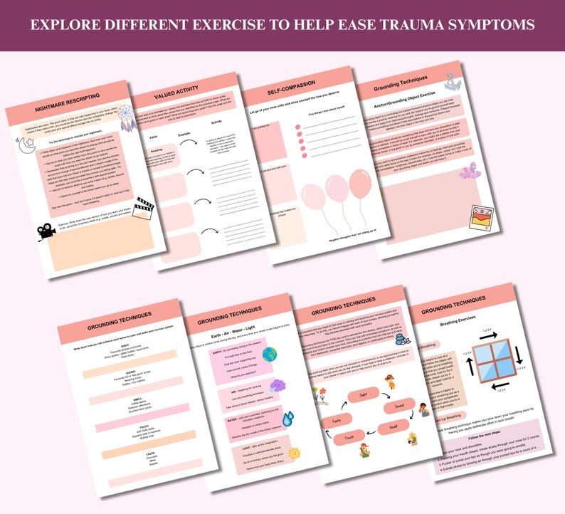 Trauma Worksheets, PTSD Workbook, Healing From Trauma, Trauma Therapy ...