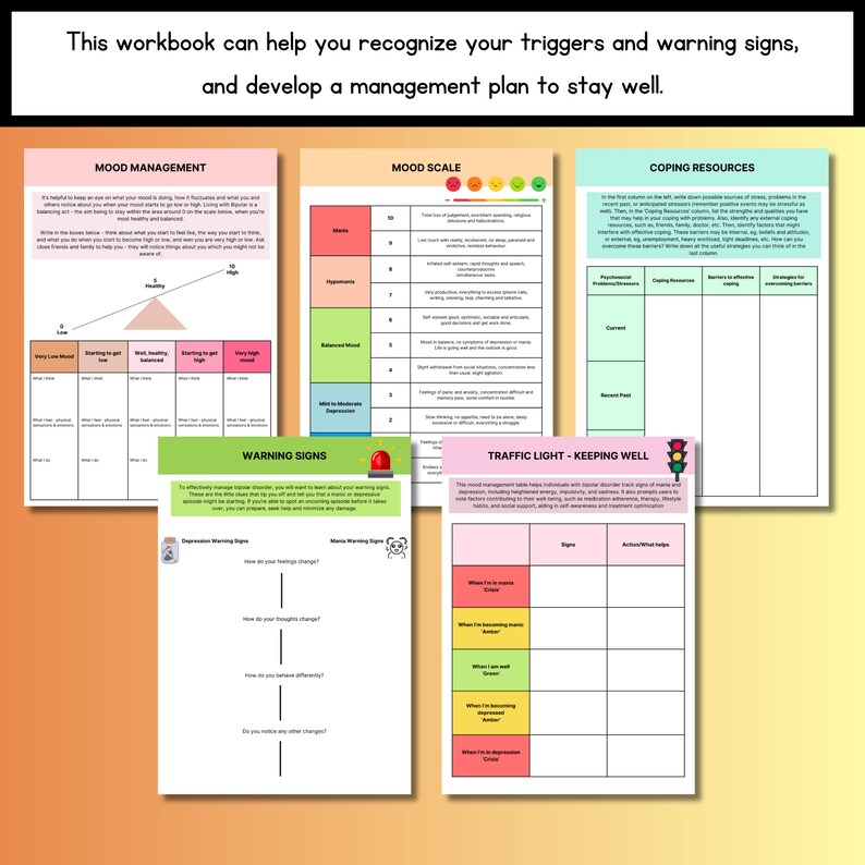 Bipolar Management Workbook, Bipolar Disorder Therapy, Therapy ...