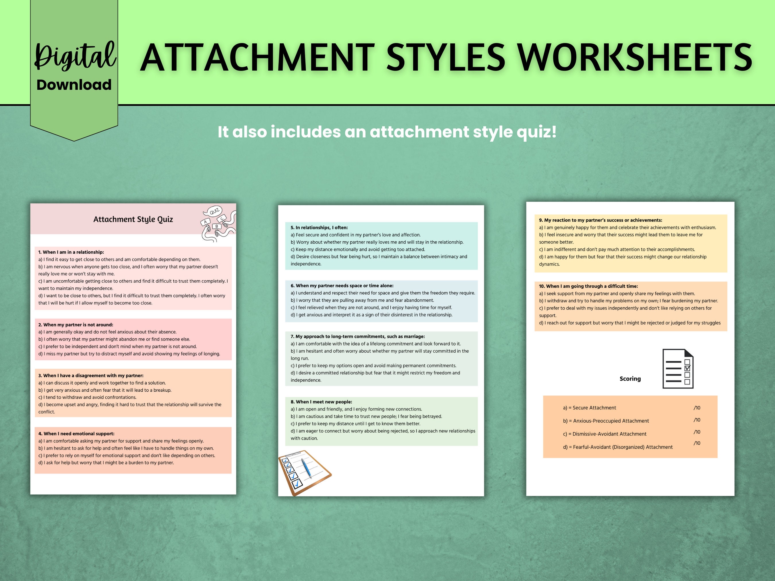 Attachment Styles PDF, Attachment Theory, IFS, Attachment Worksheets ...