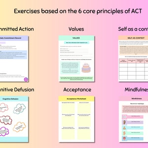 ACT Therapy Worksheets, Acceptance & Commitment Therapy, Therapy ...