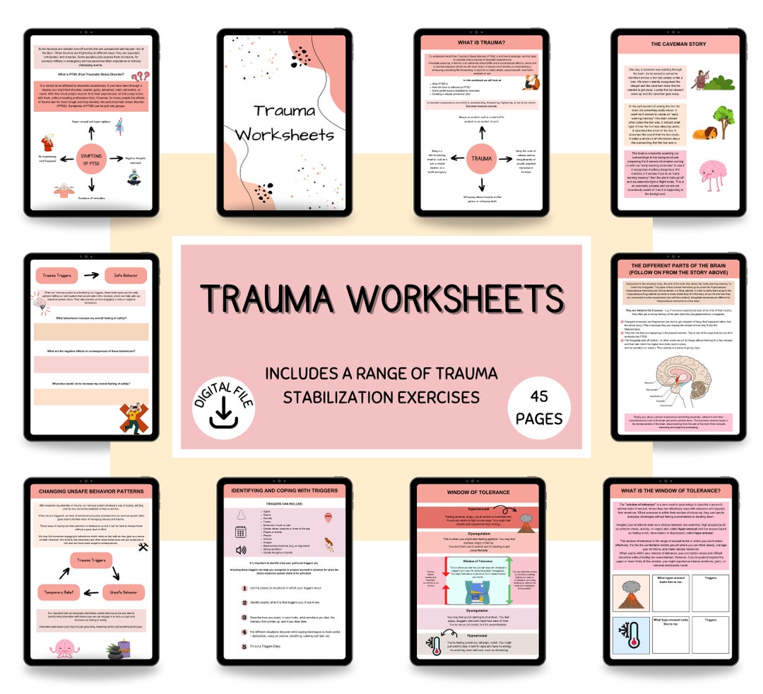 Trauma Healing Workbook, Therapy Worksheets, Trauma Therapy, PTSD ...