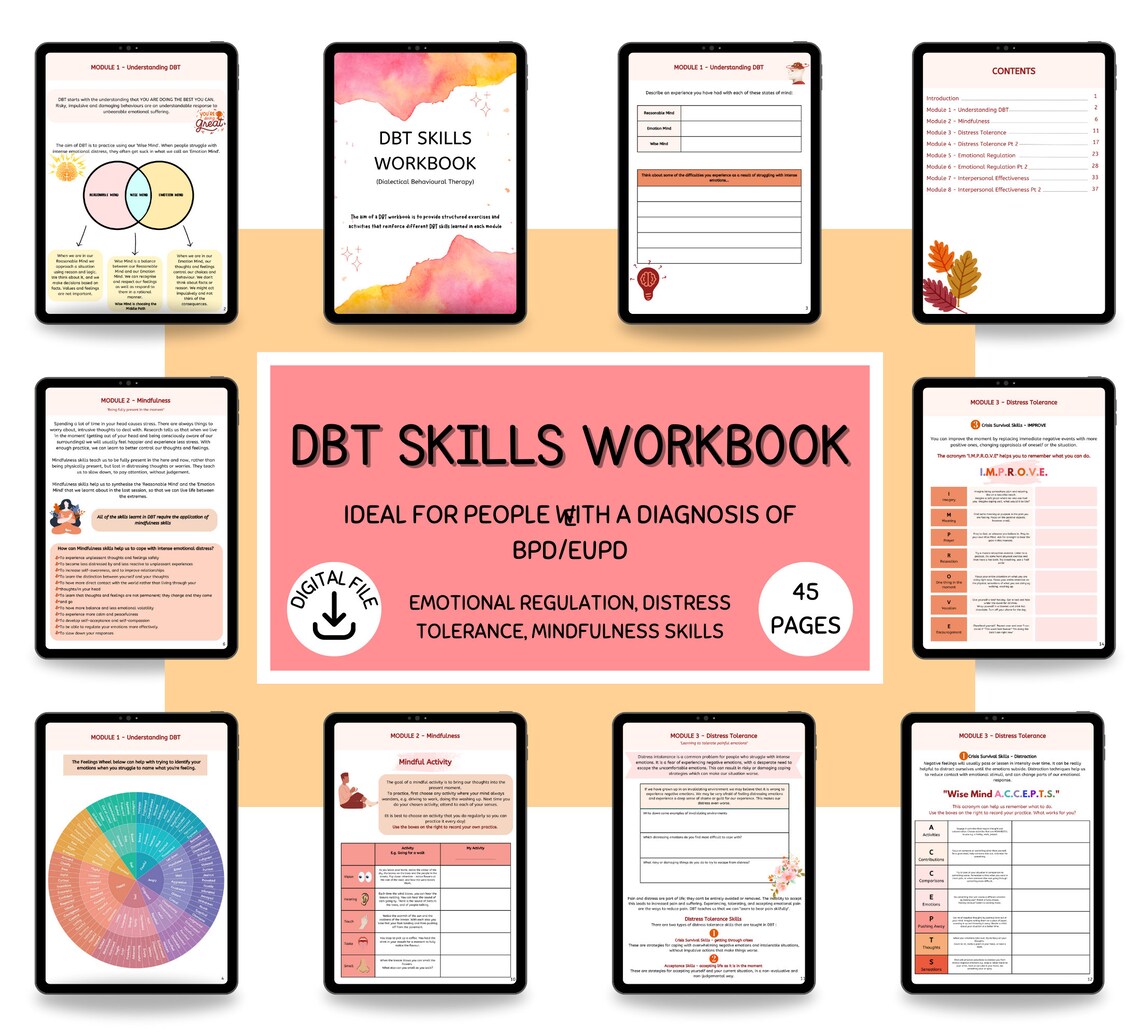 DBT Skills, DBT Skills Worksheet, DBT Bundle, Counselling Resources ...