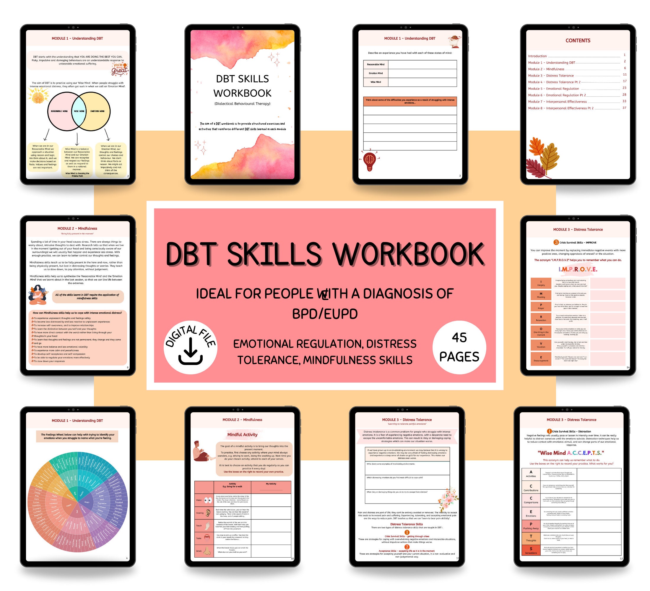 DBT Skills, DBT Skills Worksheet, DBT Bundle, Counselling Resources ...