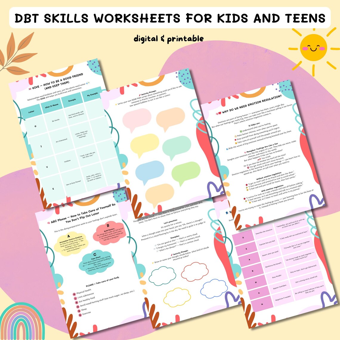 DBT Skills Workbook for Children, Adolescent DBT Tools, Neurodivergent ...