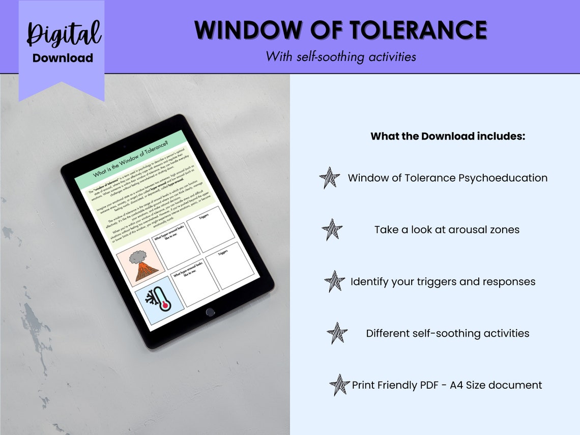 Window of Tolerance, Coping Skills, DBT Skills, Therapy Worksheets ...