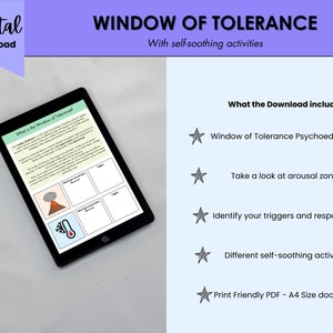 Window of Tolerance, Coping Skills, DBT Skills, Therapy Worksheets ...