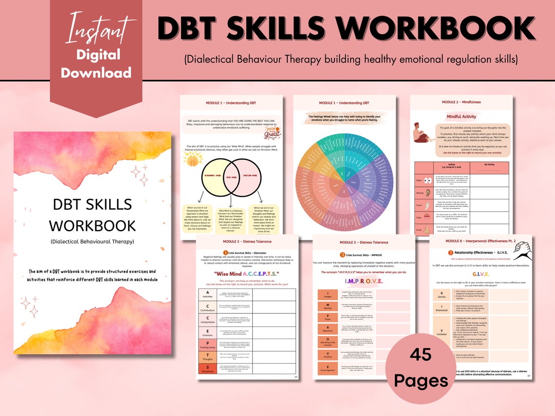 DBT Worksheets for Borderline Personality Disorder, Therapy Worksheets ...