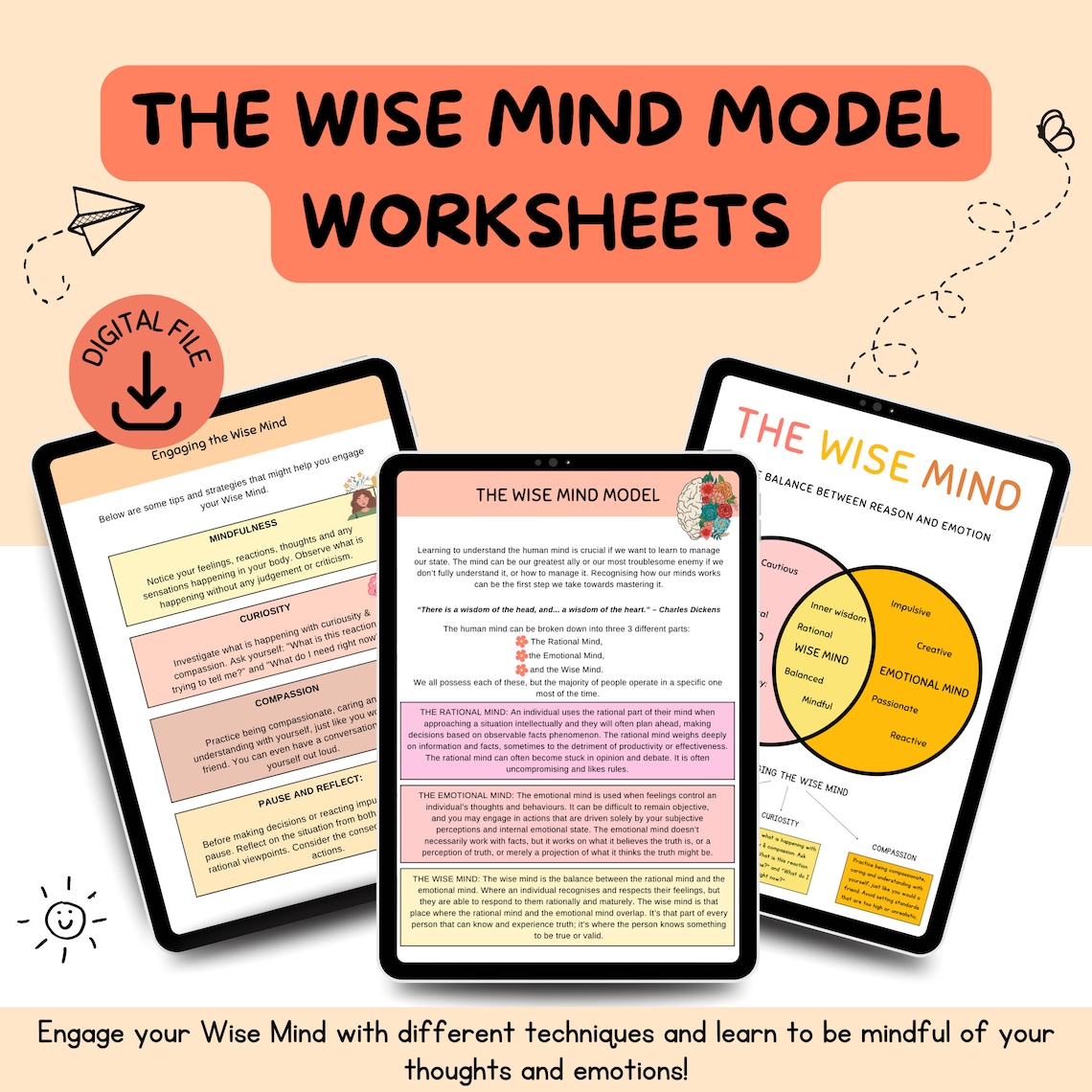 DBT Wise Mind Worksheets, DBT Worksheets, Therapy Worksheets, DBT ...