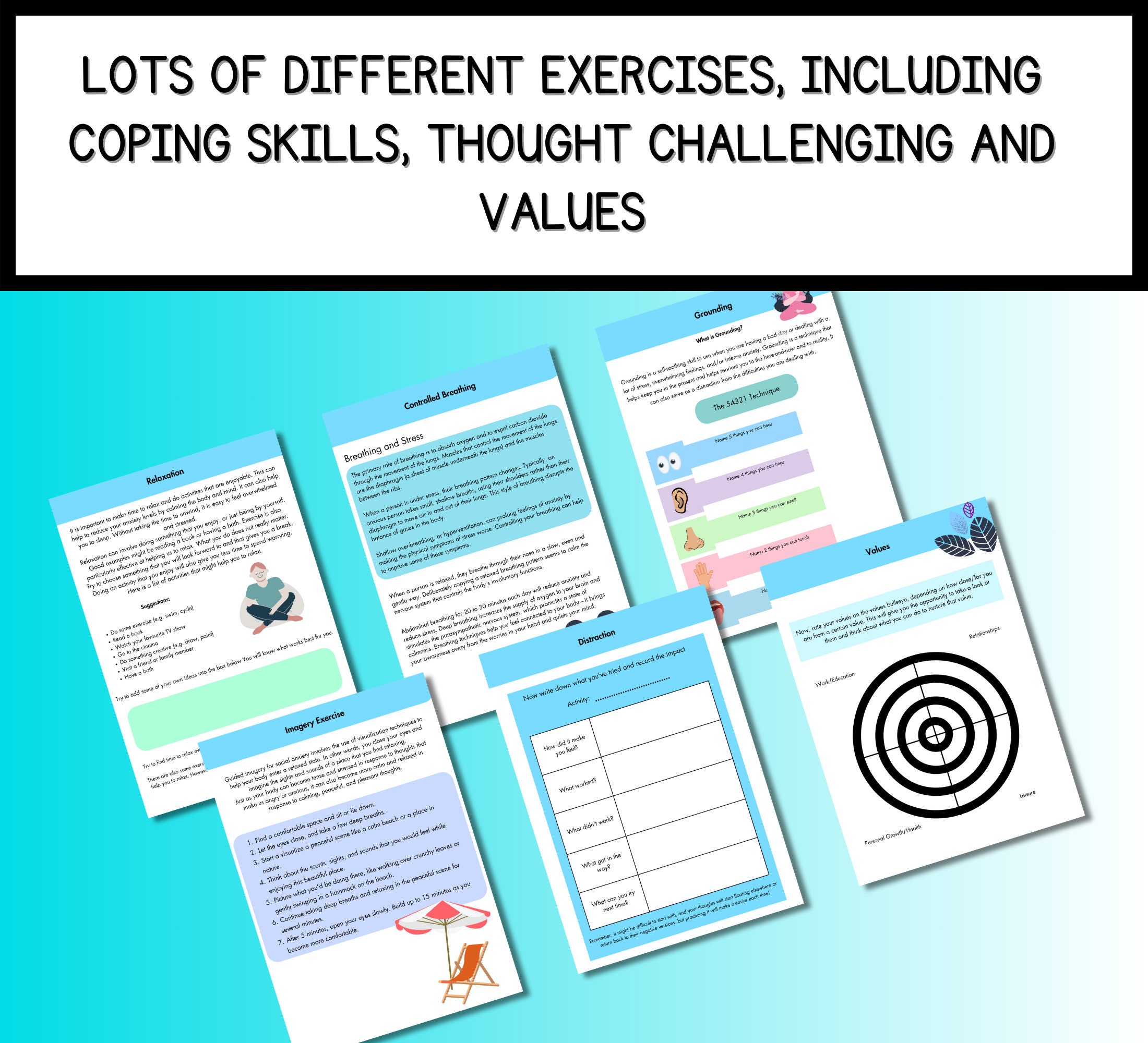 Anxiety Worksheets, Anxiety Tools, Coping Skills, CBT Tools, Anxiety ...