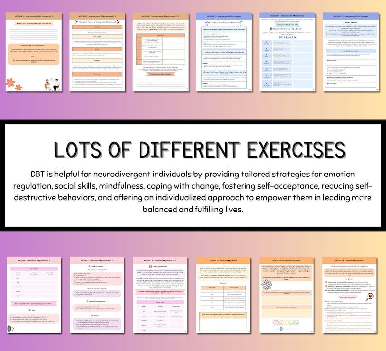 Neurodivergent Friendly DBT Skills, DBT Worksheets, DBT, Emotional ...