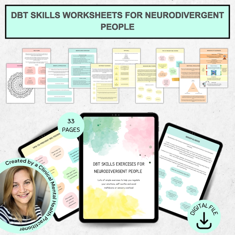 Neurodivergent Friendly DBT Skills DBT Worksheets Coping - Etsy Israel