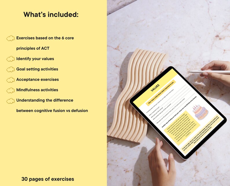 ACT Worksheets | Acceptance & Commitment Therapy | Therapy Worksheet ...