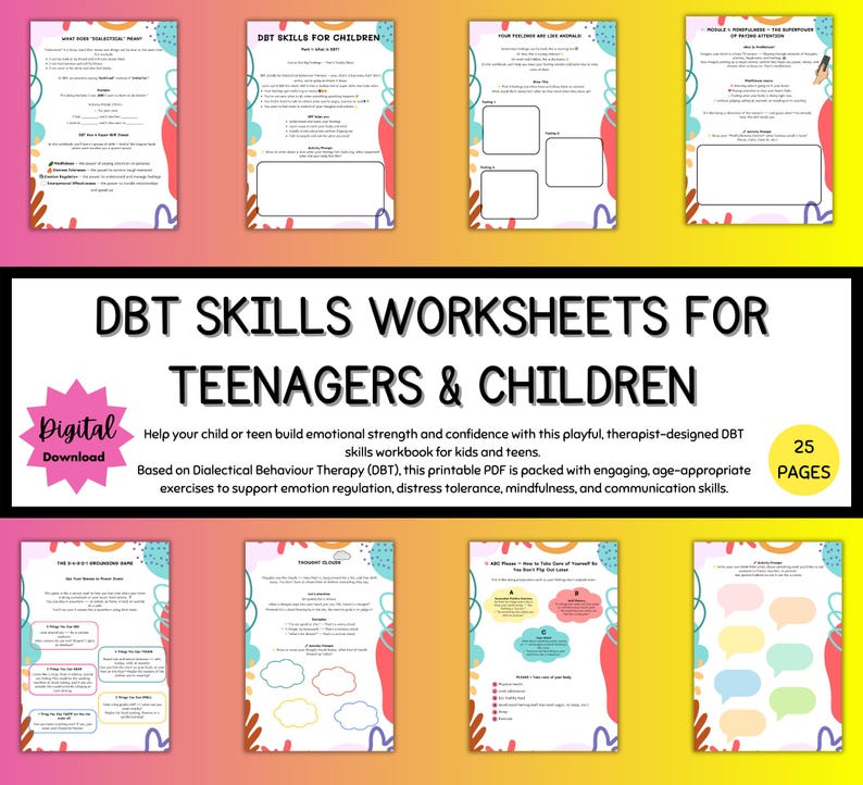 DBT Workbook for Kids, DBT Skills for Teenagers and Children, Dbt Tools ...