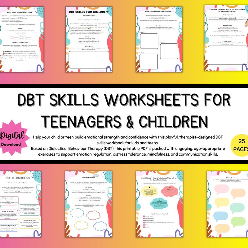 Dbt Anxiety Worksheet - Etsy