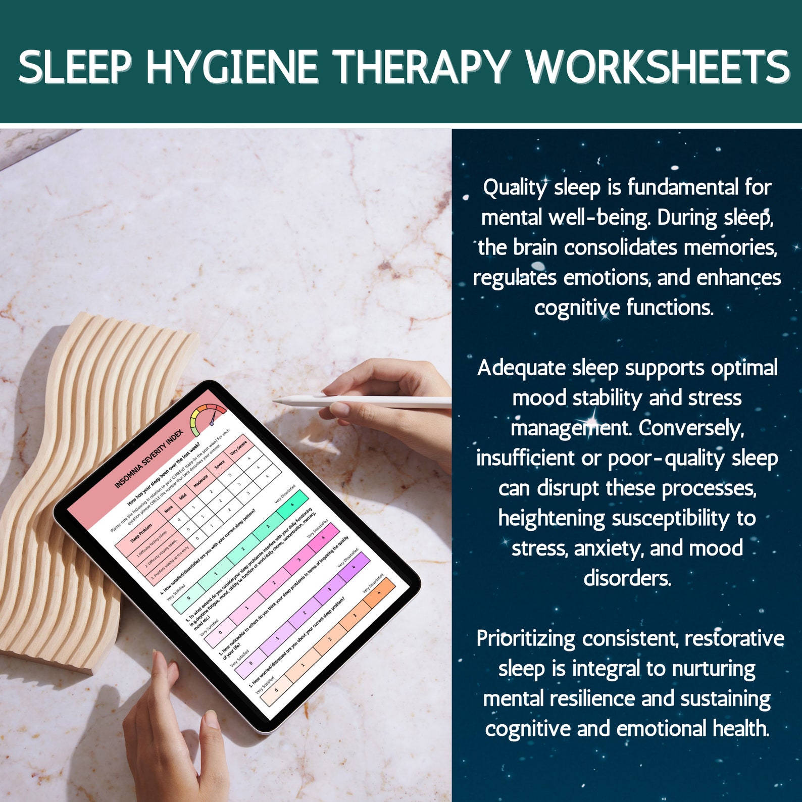 Sleep Hygiene Worksheets, Sleep Tracker, Sleep Habits, Sleep Journal ...