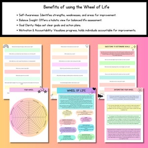 Wheel of Life Worksheet Template, Self Improvement, Life Coaching, Life ...
