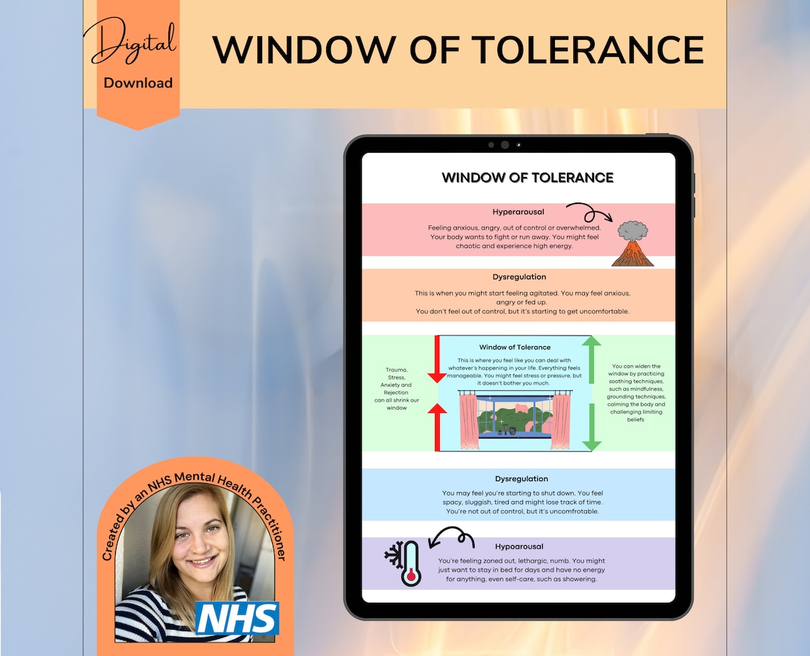Window of Tolerance Poster Therapy Office Decor Zones of - Etsy