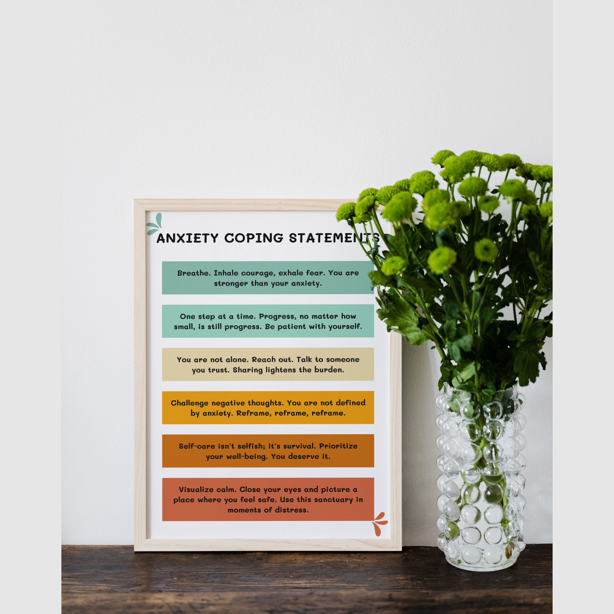 Anxiety Coping Statements Poster, Counselor Sign, Calm Down Corner ...