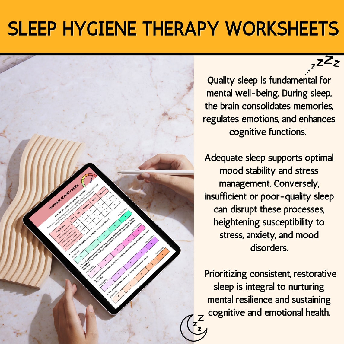 Sleep Hygiene Worksheets, Sleep Journal, Sleep Habits, Sleep Cycle ...