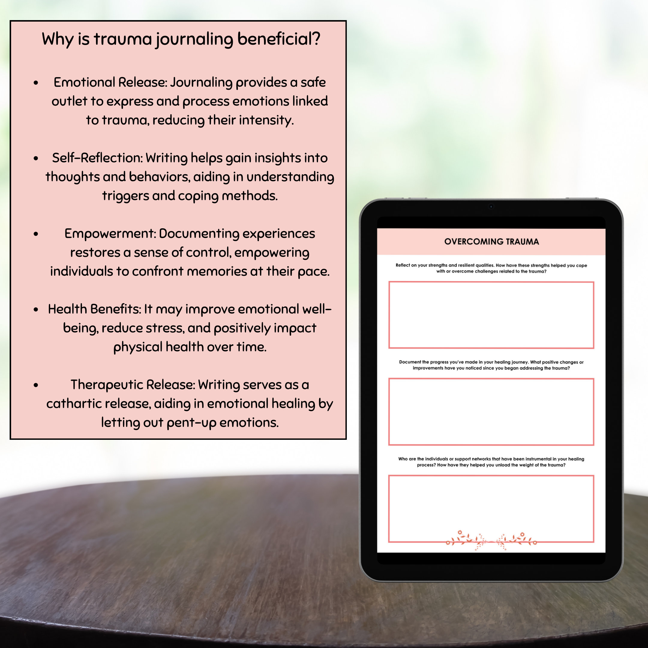 Trauma Processing Journal Prompts, Therapy Journal, PTSD Worksheets ...