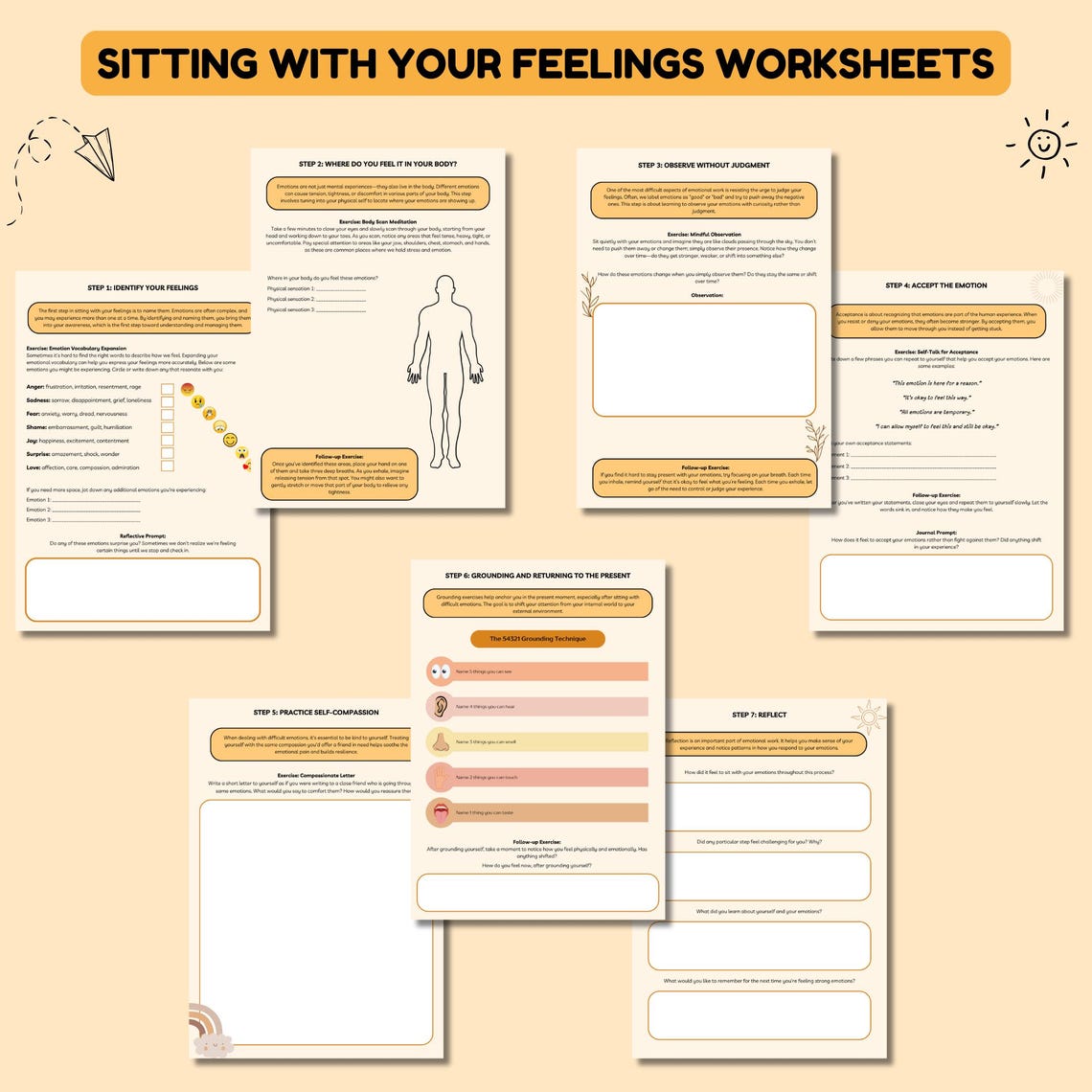Sitting With Your Feelings Worksheets - Emotional Regulation, Sitting ...