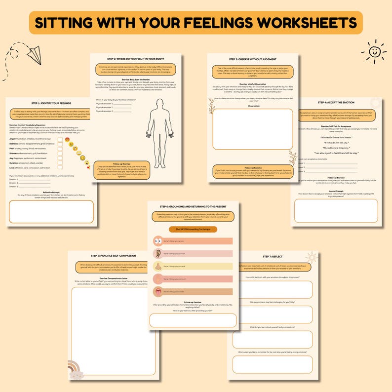 Sitting With Your Feelings Worksheets - Emotional Regulation, Sitting ...