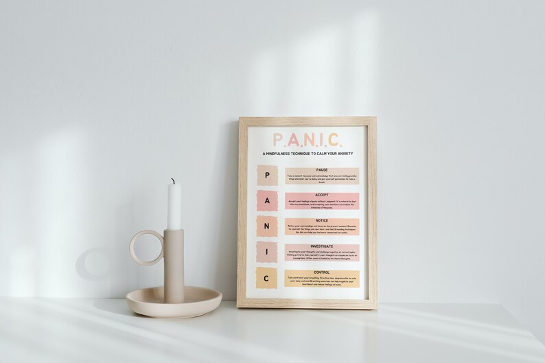 Panic Poster Anxiety Tips Poster Therapy Office Decor - Etsy