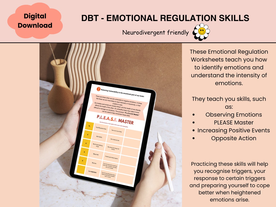 DBT Emotional Regulation Skills Neurodivergent Friendly DBT Skills DBT ...