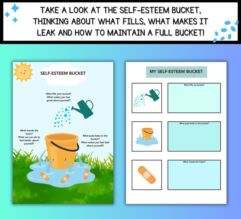 Self Esteem Worksheets, Self Esteem Bundle, Therapy Workbook Journal ...