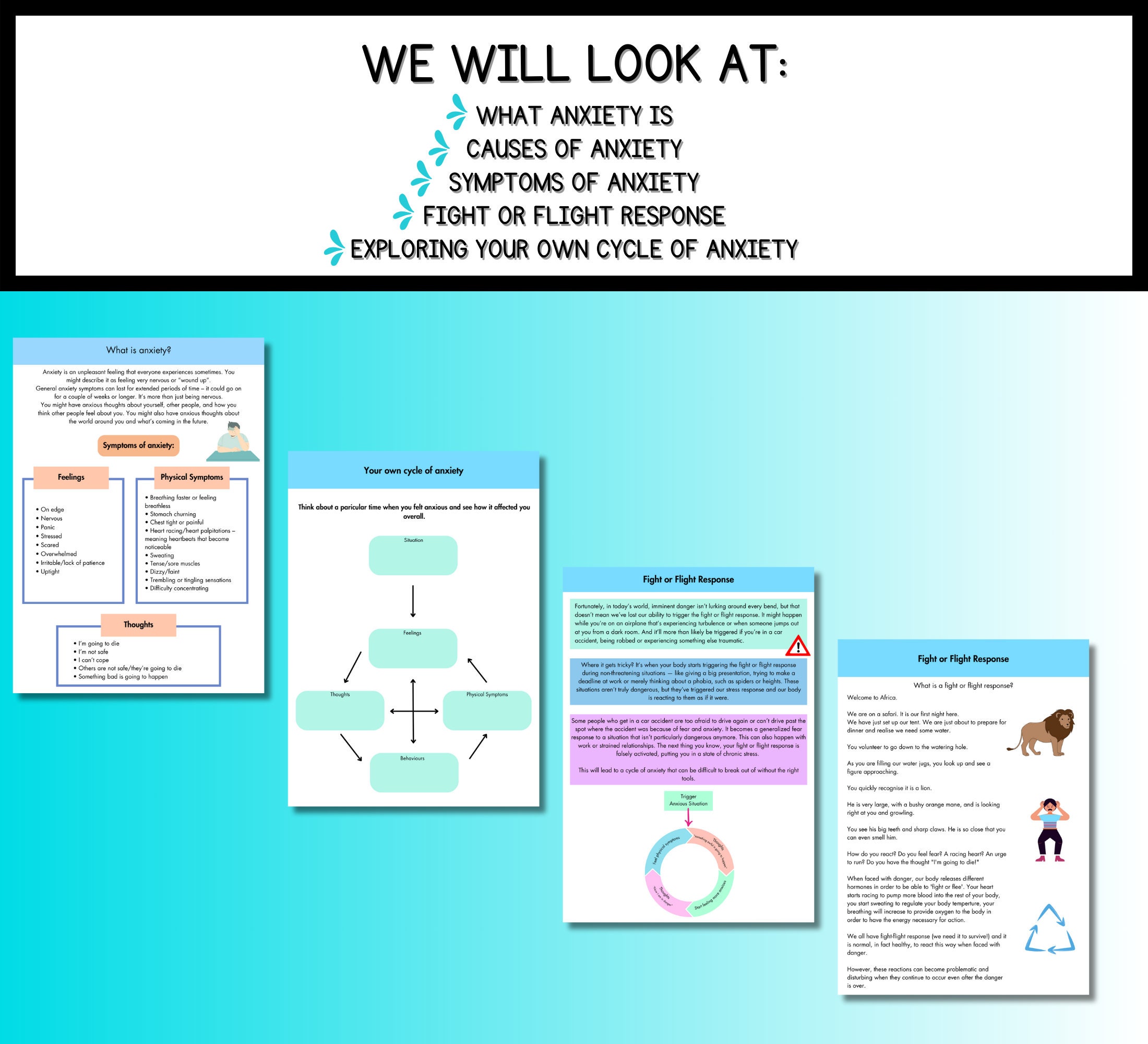 Anxiety Worksheets, Anxiety Tools, Coping Skills, CBT Tools, Anxiety ...