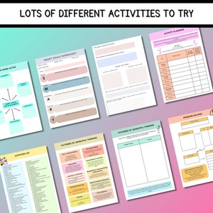 Depression Worksheets, CBT Worksheets, Coping Skills, Growth Mindset ...