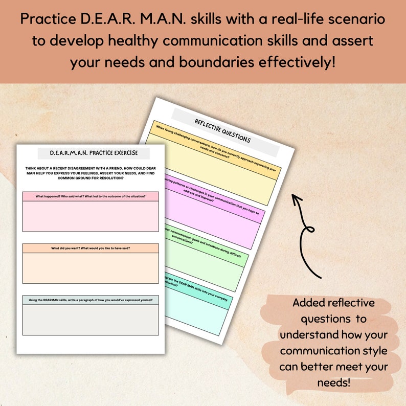 DBT DEAR MAN Worksheets, Dbt Therapy, Interpersonal Skills, Therapy Worksheets, Dbt Skills ...