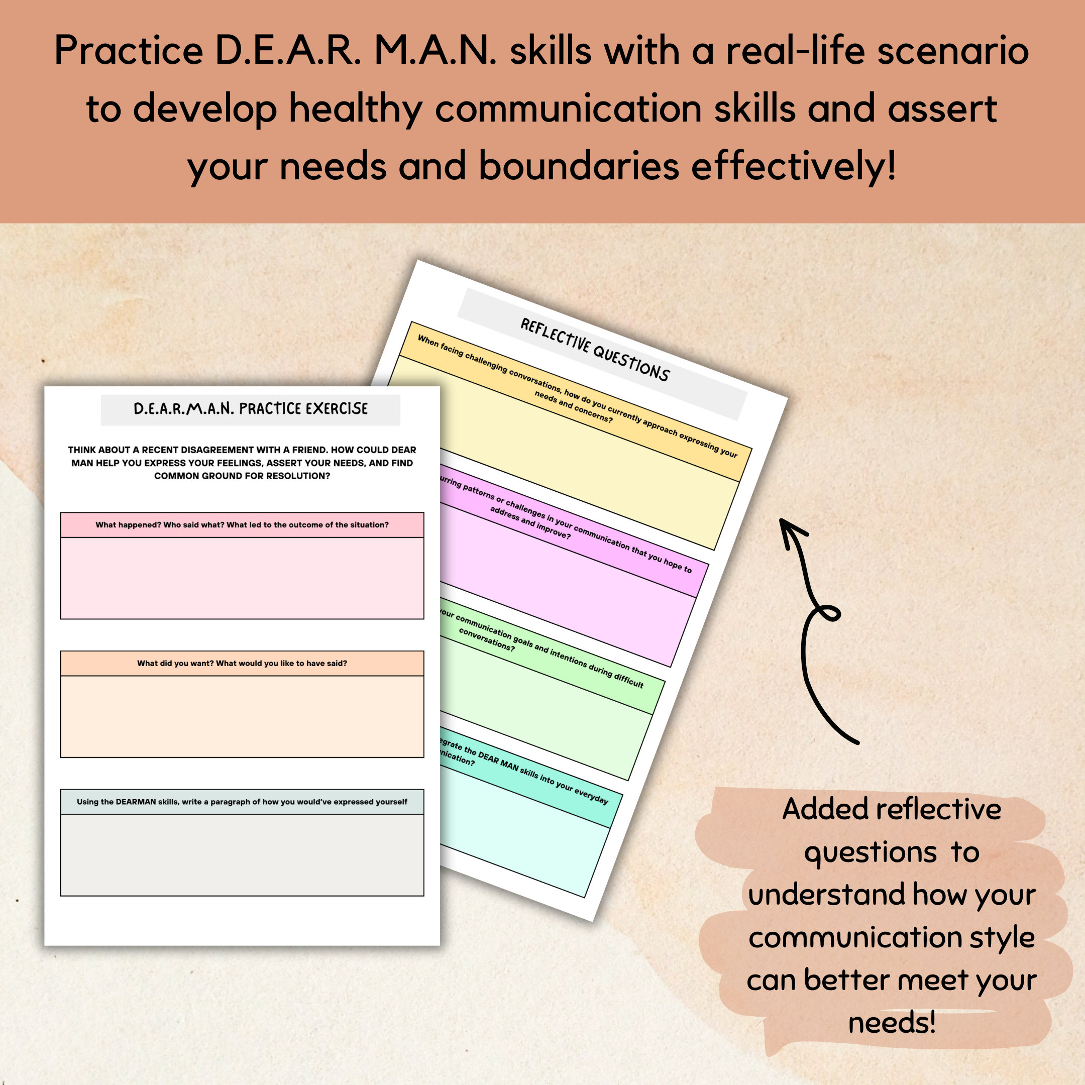 DBT DEAR MAN Worksheets, Dbt Therapy, Interpersonal Skills, Therapy ...