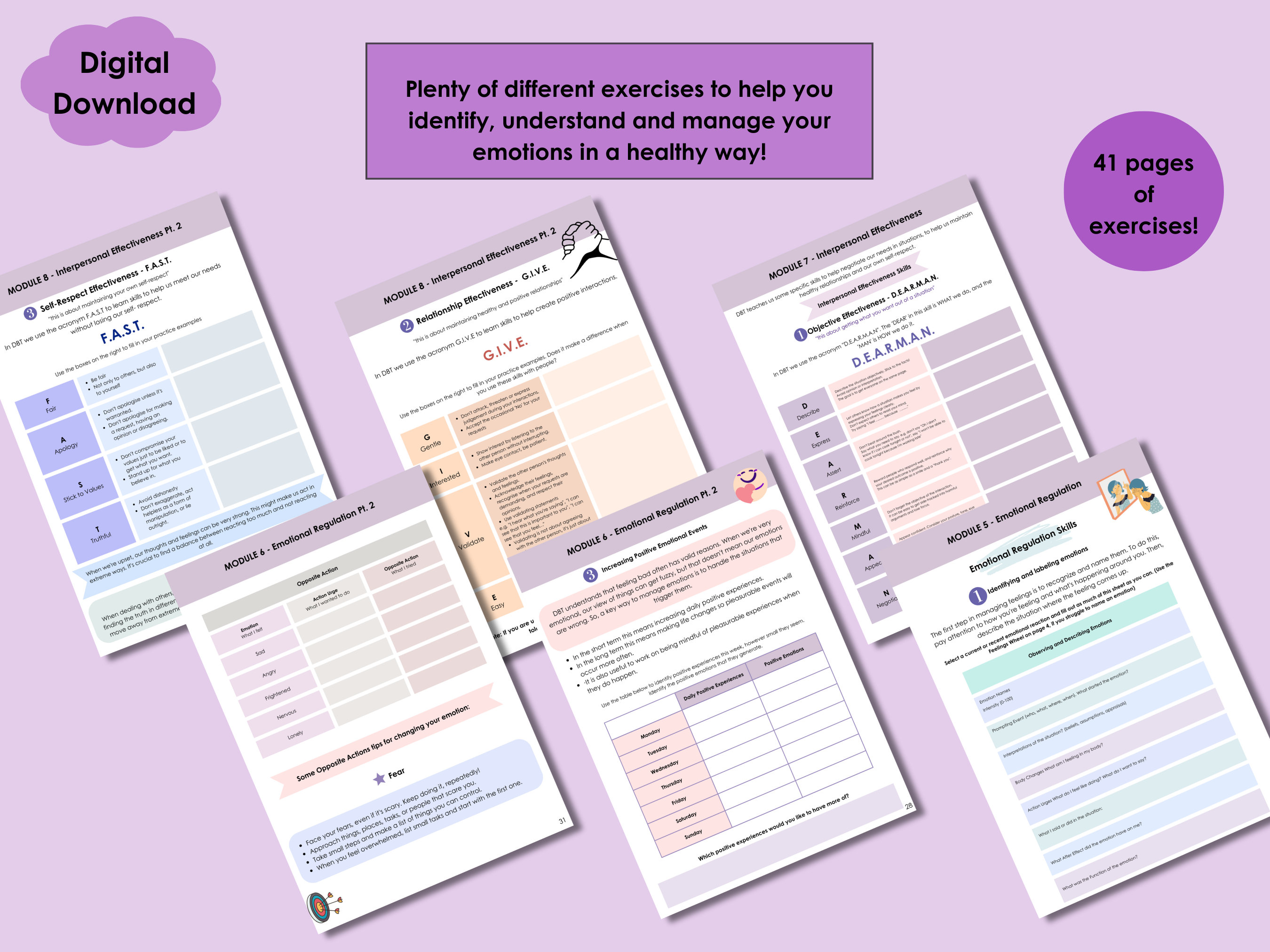 Neurodivergent Friendly DBT Worksheets, DBT Skills, Dbt Emotional ...