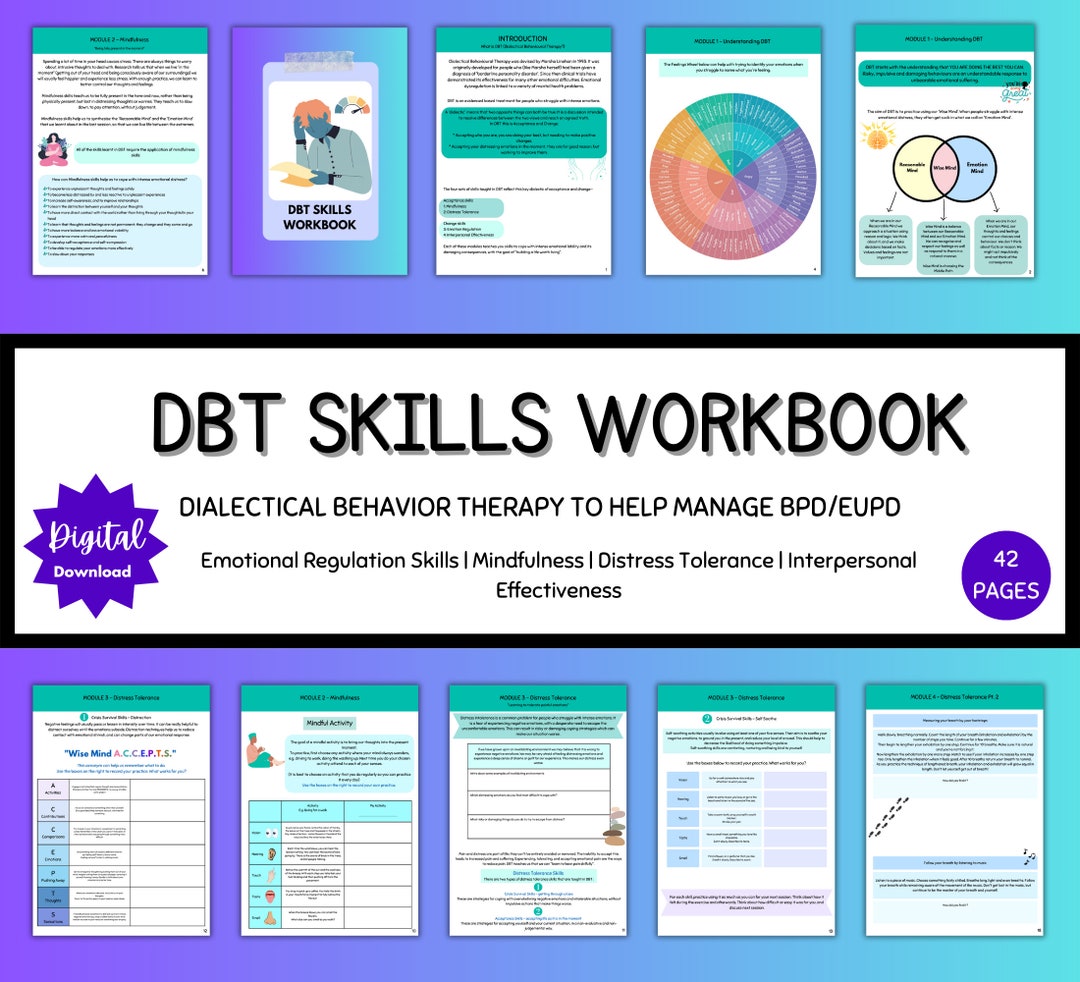 DBT Therapy Worksheets, School Counselor, Emotional Regulation, DBT ...