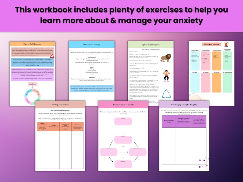 Anxiety Workbook, Therapy Tools, Therapy Worksheets, Coping Skills, CBT ...