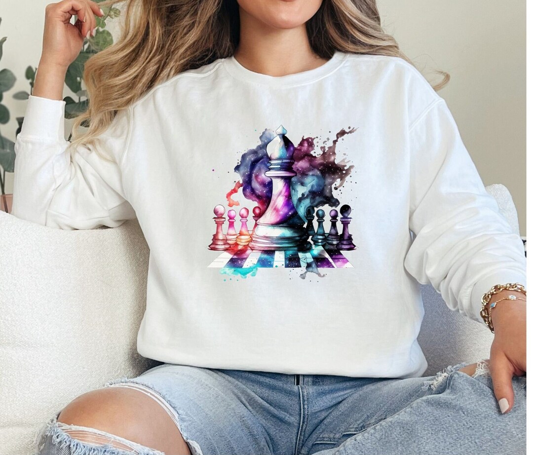 Retro Chess Pieces, Chess Player Gift, Chess Lover Sweater Chess Gift ...