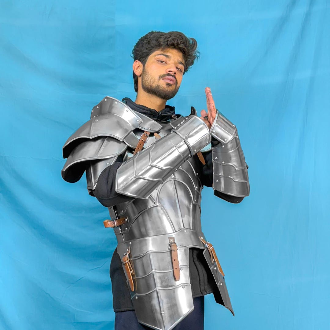 Medieval Half Knight Armor | Cuirass, Pauldrons, and Gauntlets for LARP ...