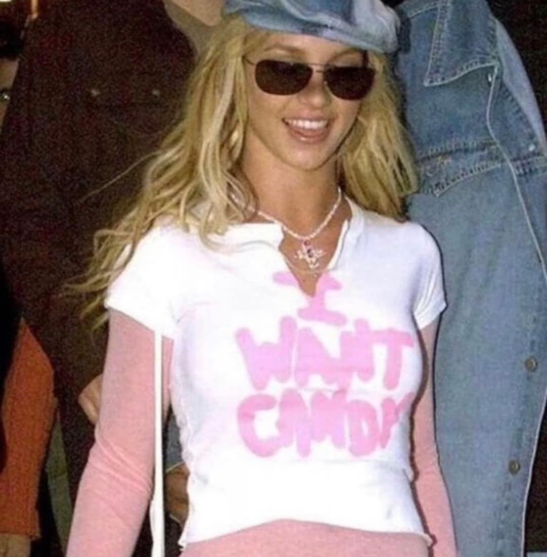 Britney Spears I Want Candy Fitted Cropped Tee Shirt Britney Spears I ...
