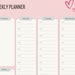 Digital Weekly Planner PDF Printable Cute Pink Design - Etsy