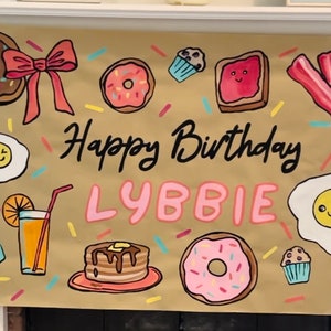 Custom Birthday Poster Hand Painted, Birthday Banner, Party Decor ...