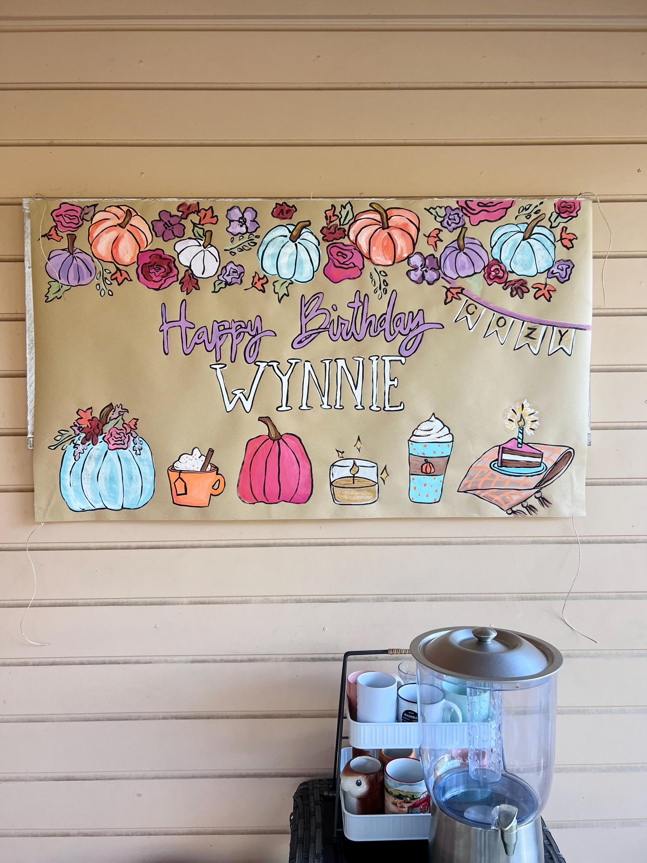 Custom Birthday Poster Hand Painted, Birthday Banner, Party Decor ...